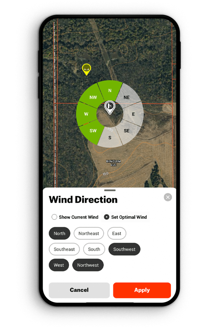 View Wind Direction and Speed for Hunting: Optimal Wind | OnX Hunt