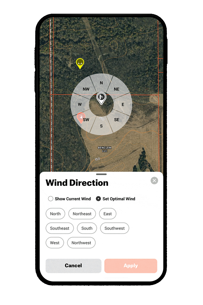 View Wind Direction And Speed For Hunting Optimal Wind OnX Hunt