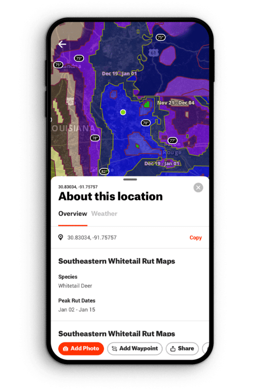Southern Rut Heat Map | onX Hunt