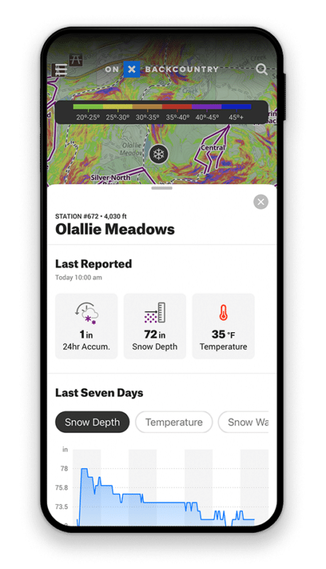 SNOTEL Map App | Current Snow Depth and Temperature | onX Backcountry